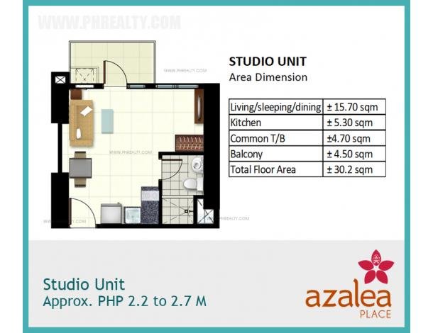5,570,750 - 2BHK at Azalea Place, Condo For Sale In Cebu, Cebu.