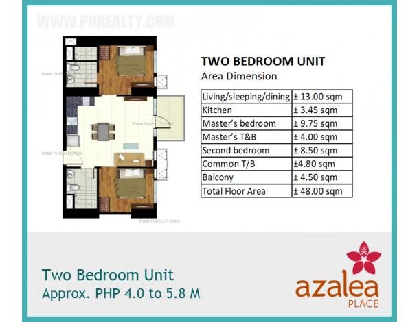 5,570,750 - 2BHK at Azalea Place, Condo For Sale In Cebu, Cebu.